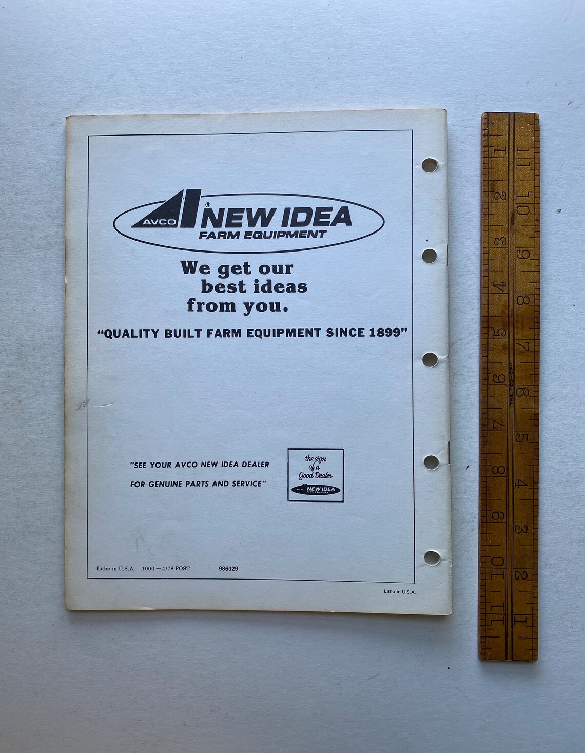 Original 1978 Avco New Idea Farm Equipment No. 456 Round Baler Owners ...