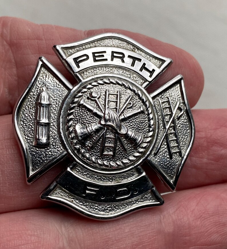 Vintage Perth, New York Fire Department Uniform Badge Pin - Perth, N.Y ...