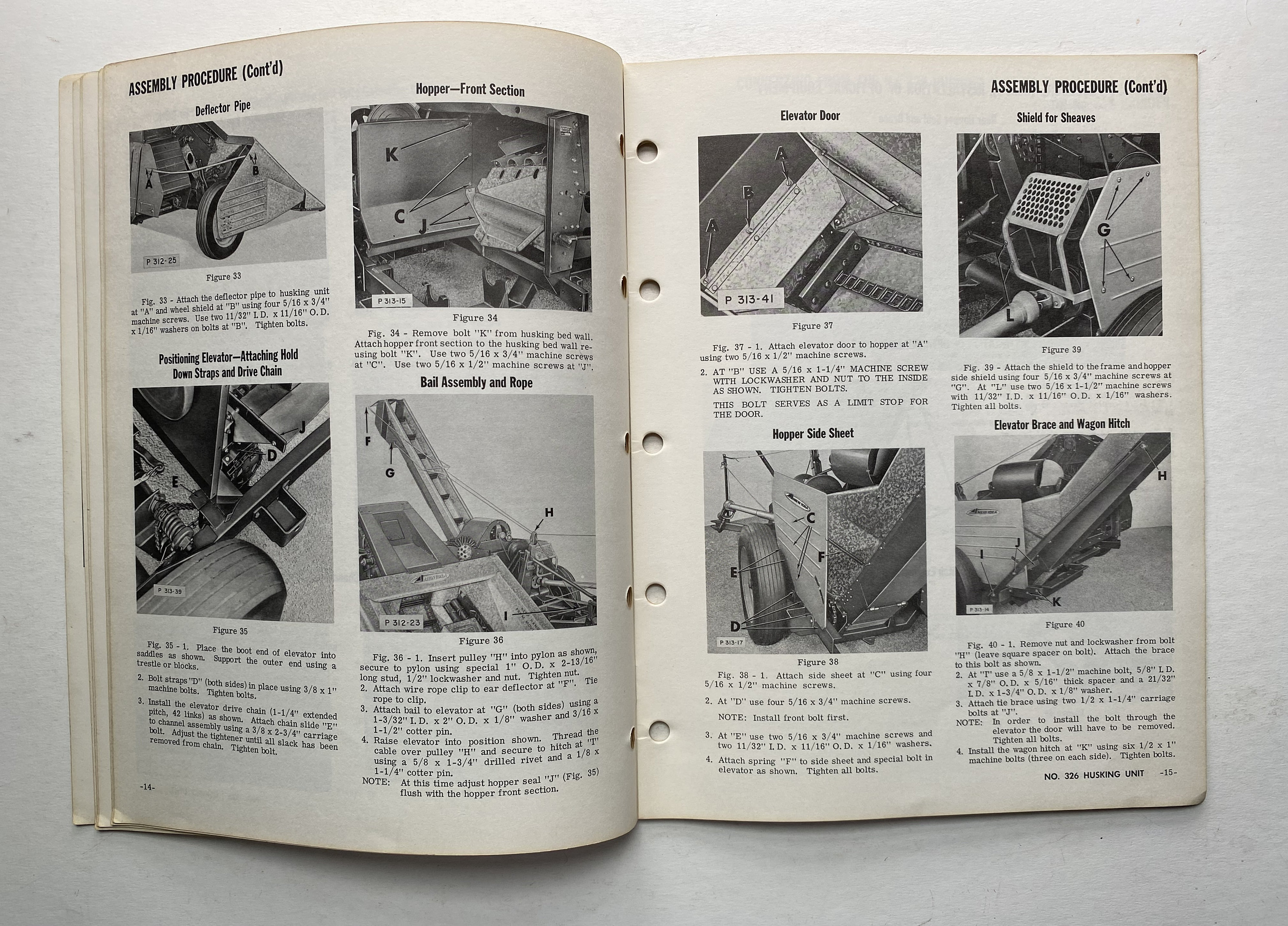 Original 1971 Avco New Idea Farm Equipment No. 326 Husking Unit ...