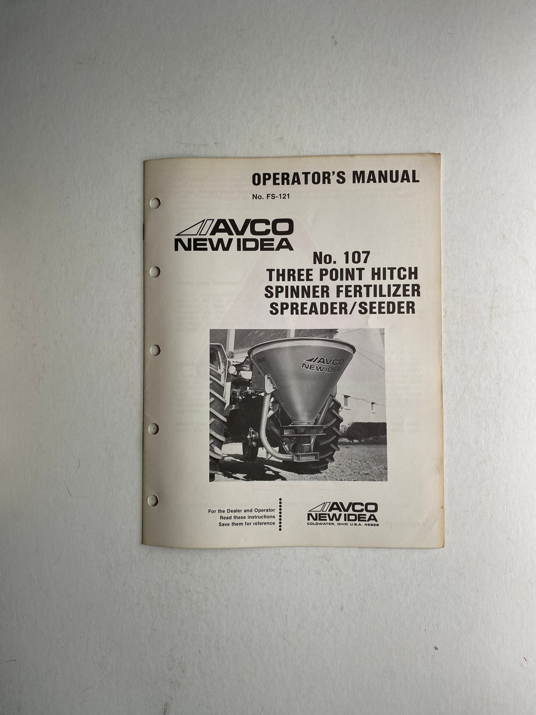 1981 Avco New Idea No. 107 Fertilizer Spreader Operator’s Manual - Etsy