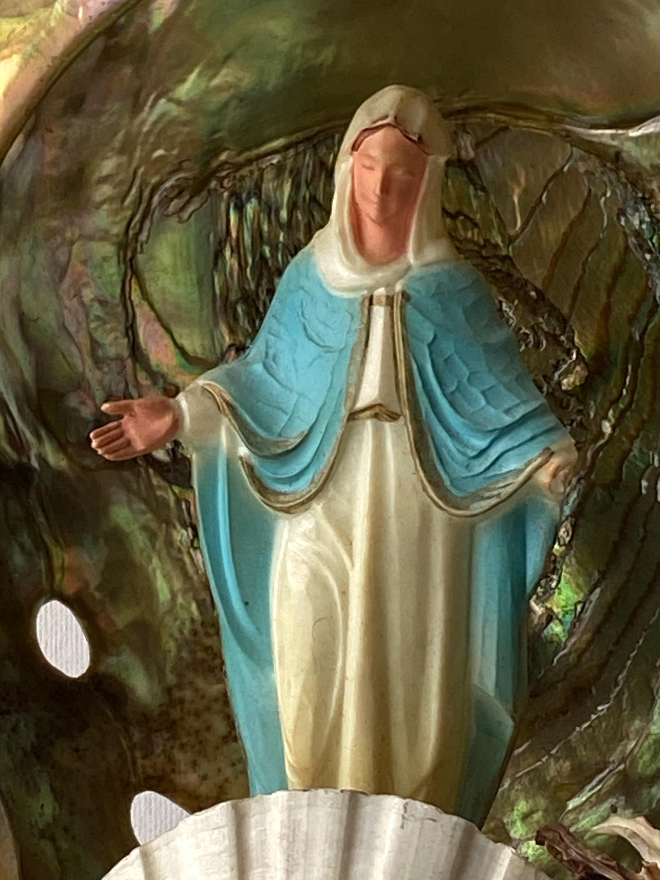 Vintage Virgin Mary Abalone Shell TV Lamp Night Light - Etsy