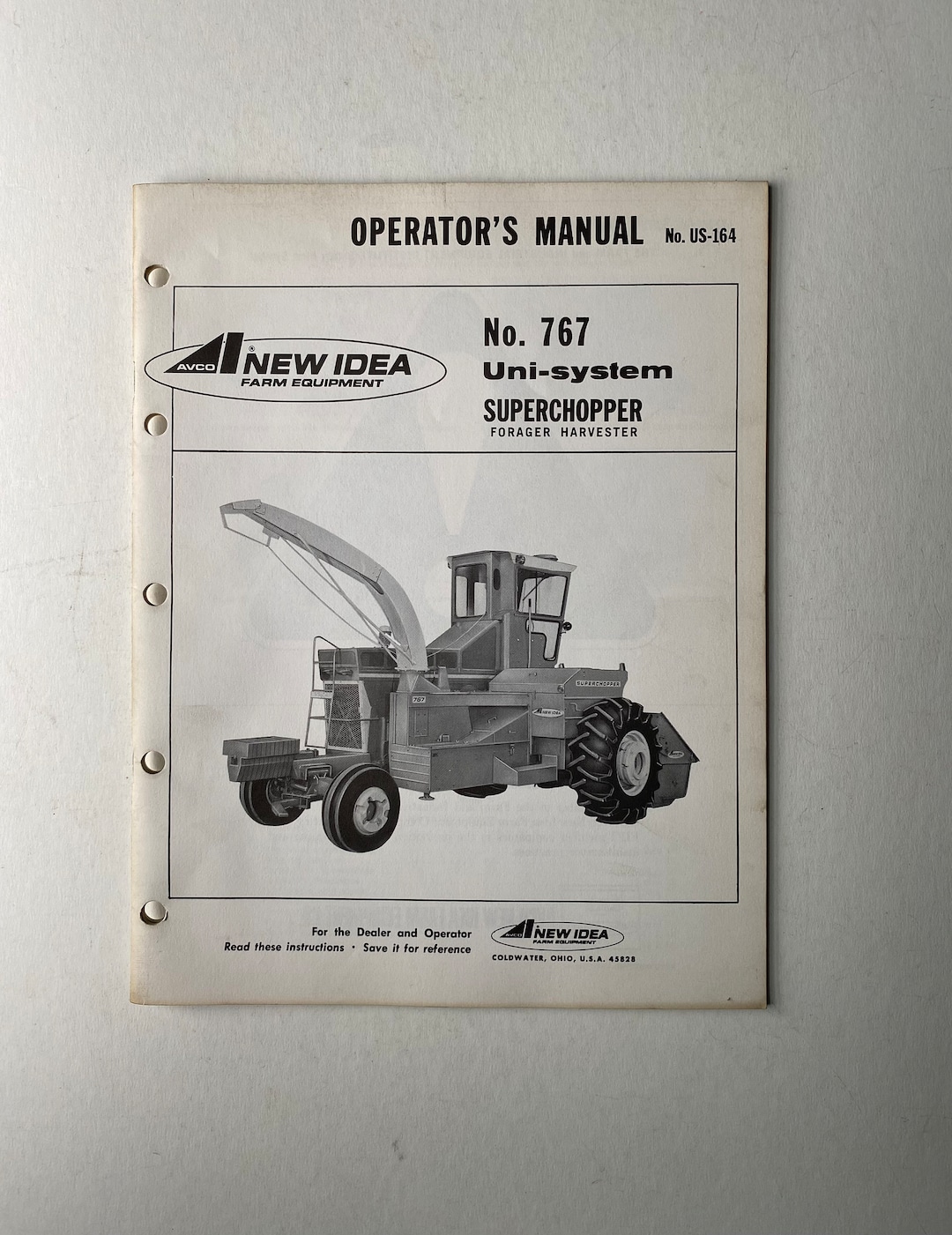 Original 1973 AVCO New Idea Farm Equipment No. 767 Uni-system ...