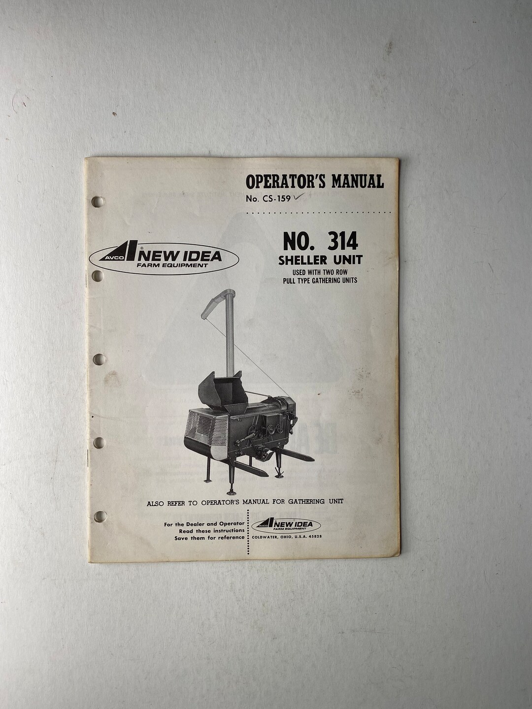 Original 1972 Avco New Idea Farm Equipment No. 314 Shelley Unit ...