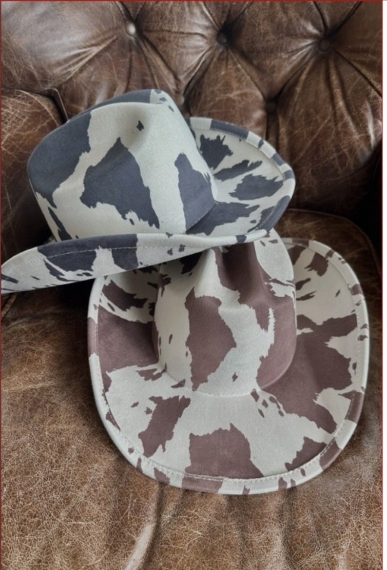 Women's Cow Print Cowboy Hat - Etsy