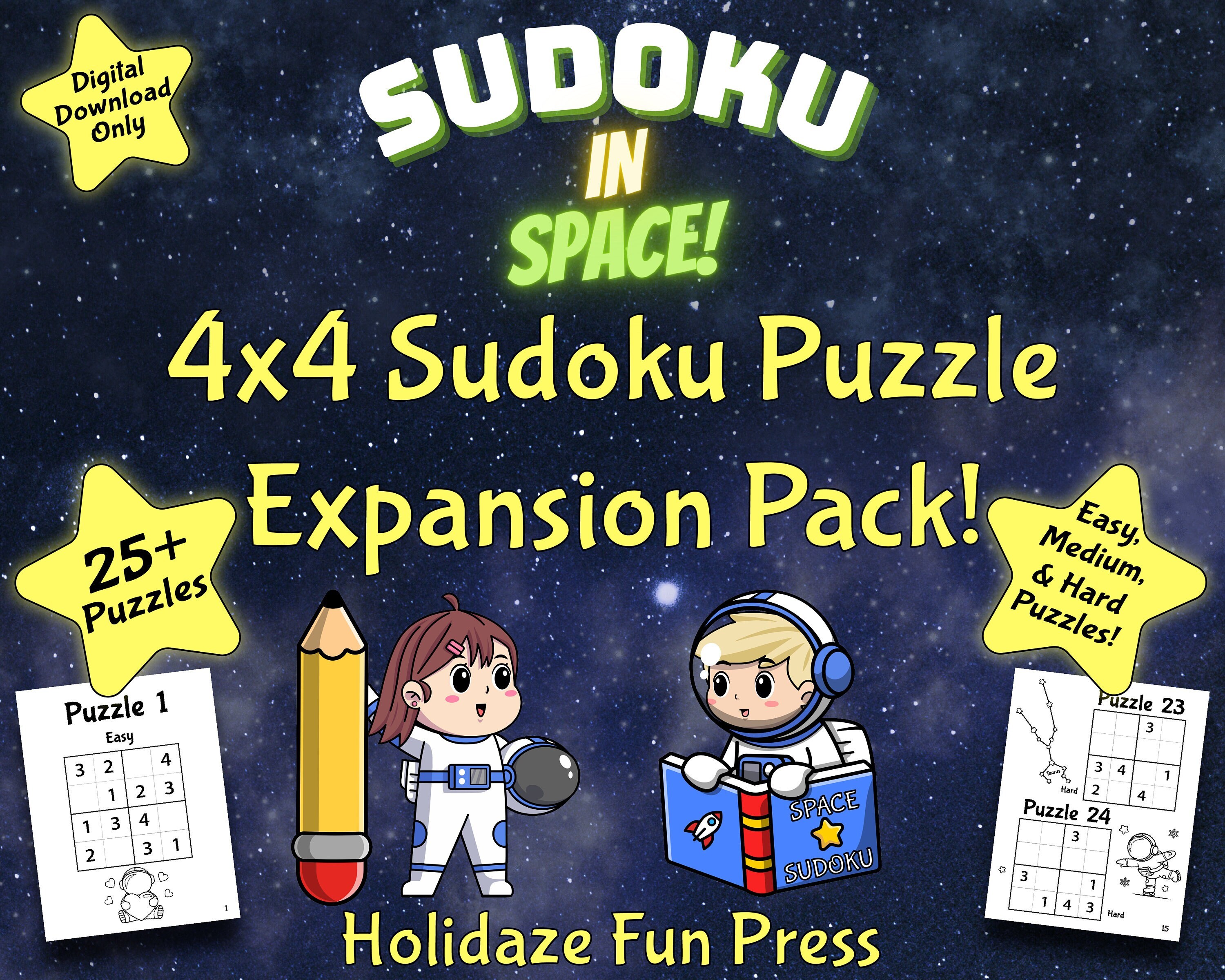 Sudoku in Space 4x4 Sudoku Puzzle Expansion Pack - Etsy