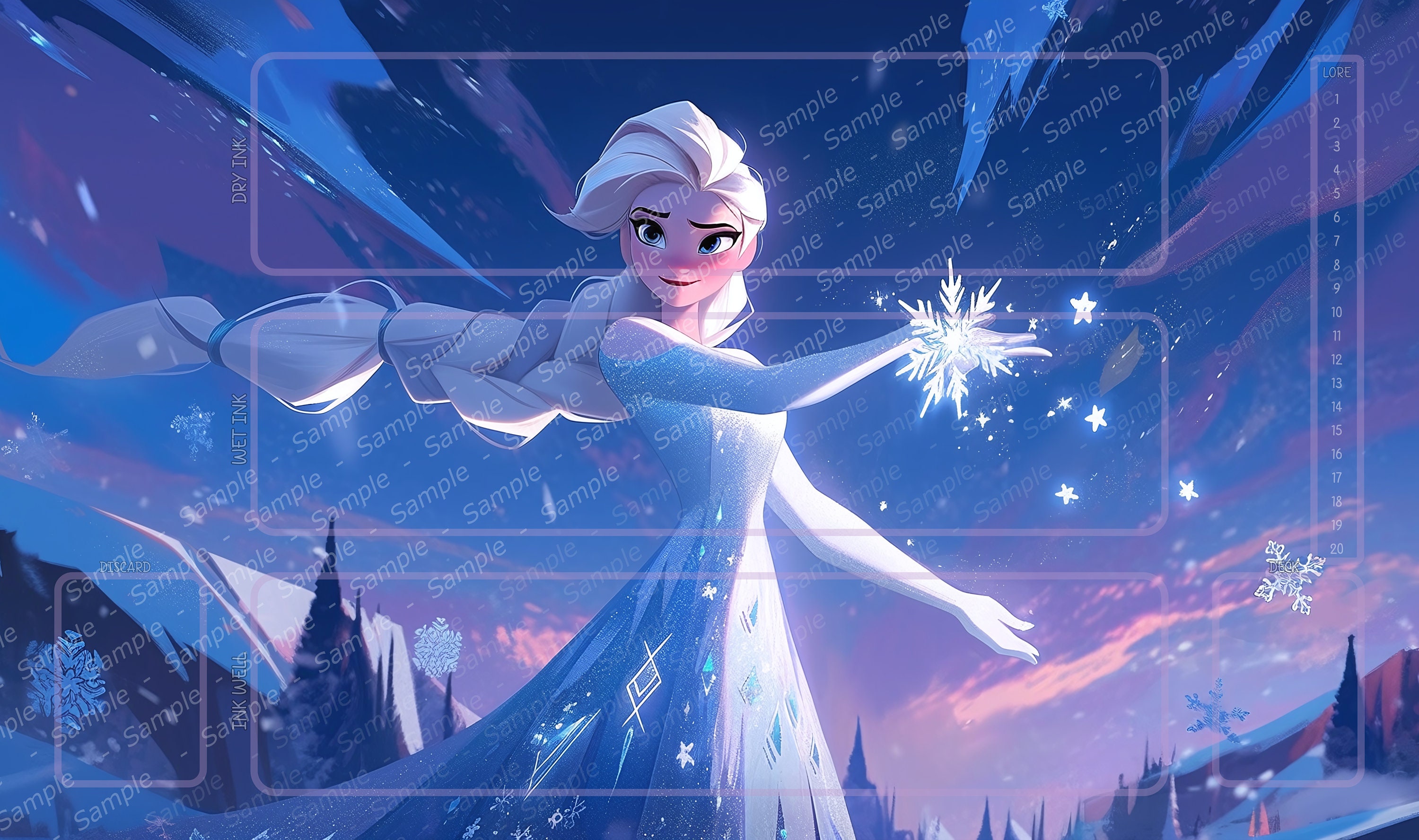 Lorcana Playmat Artwork Elsa the Snow Queen With/without Playzones - Etsy
