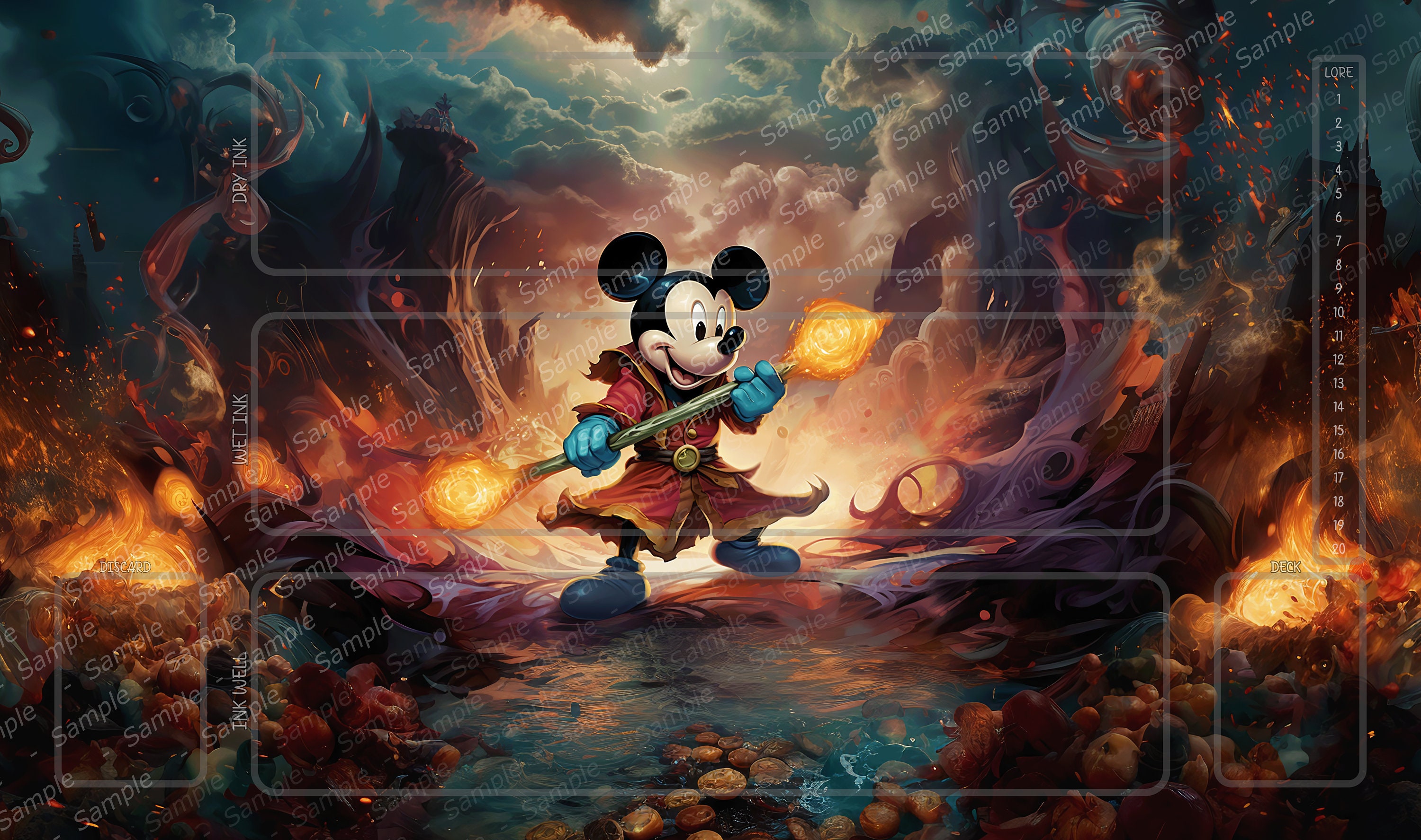 Lorcana Playmat Artwork Battle Mage Mickey with/without - Etsy UK