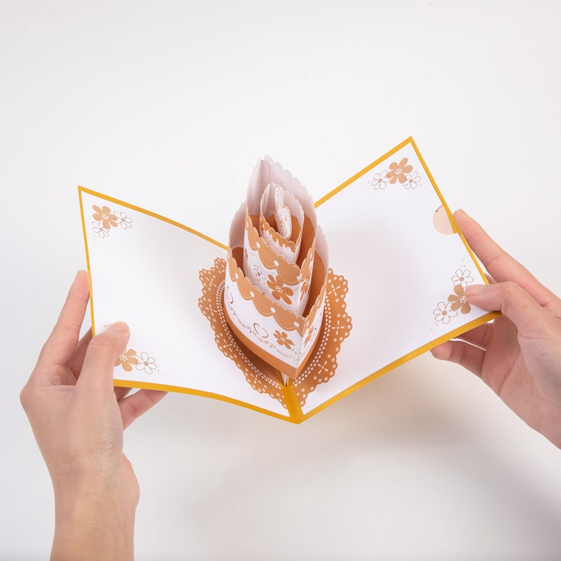 Elegant Wedding Cake Pop up Wedding Card With Envelope Unique 3D ...