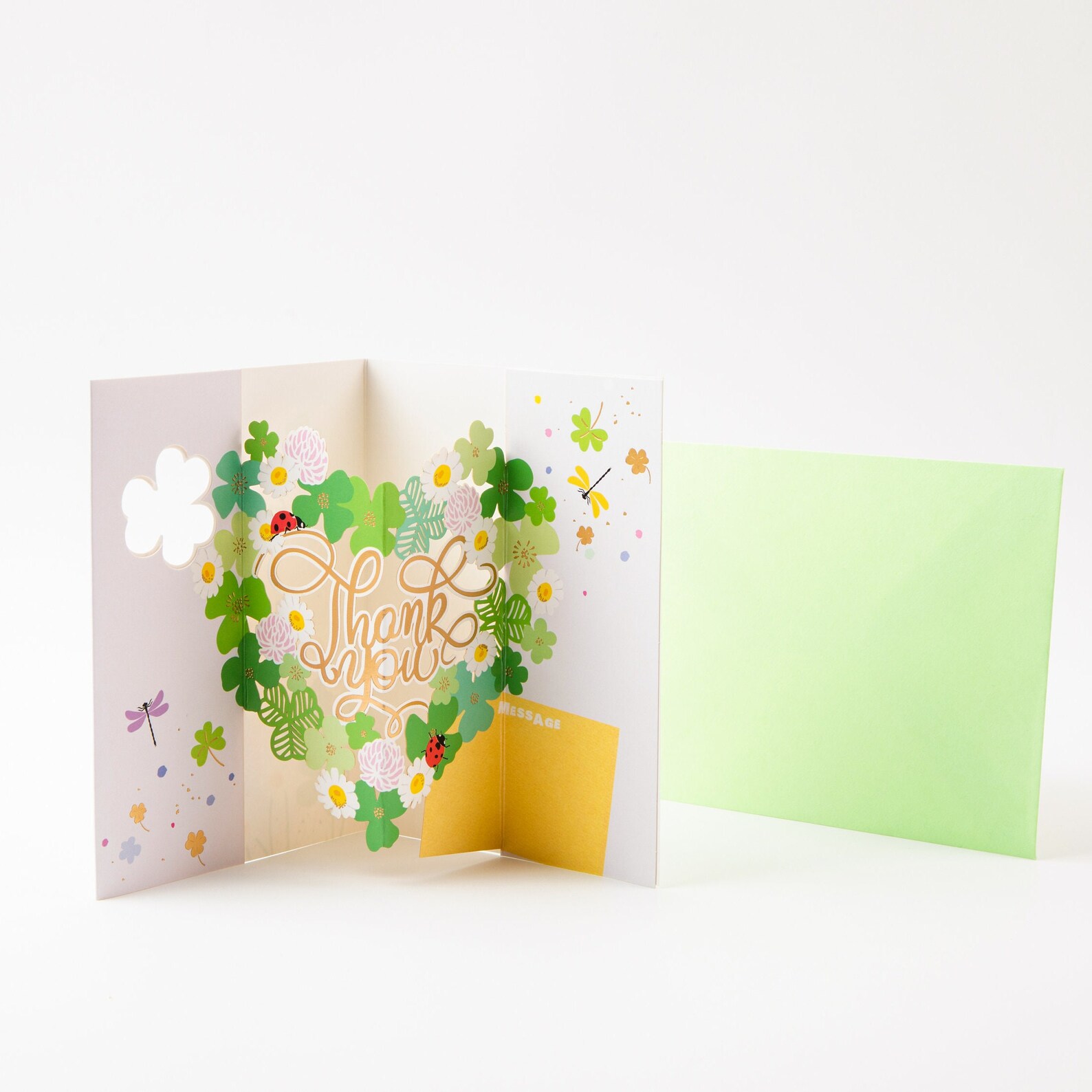 Daisy Thank You Card Clover Pop up Greeting Card Unique 3D Flower ...