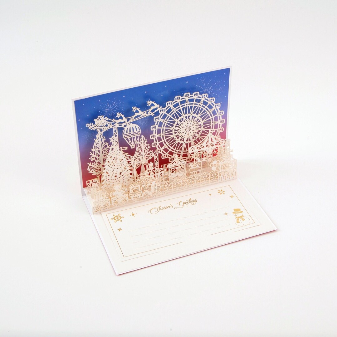 Ferris Wheel Festivity Merry Christmas Pop up Greeting Card With ...