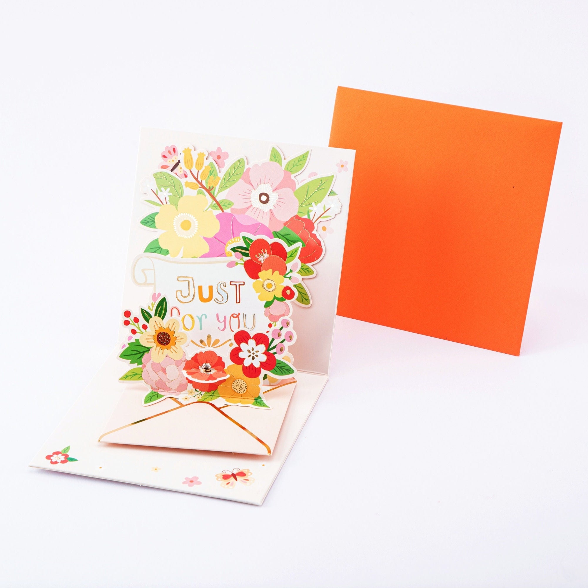 Enveloped in Blooms - Pop up Greeting Card With Envelope - Unique 3D ...