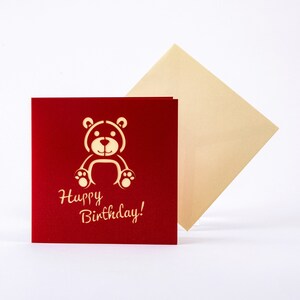 Cute Bear Birthday Popup Card - Pop up Birthday Card With Envelope ...