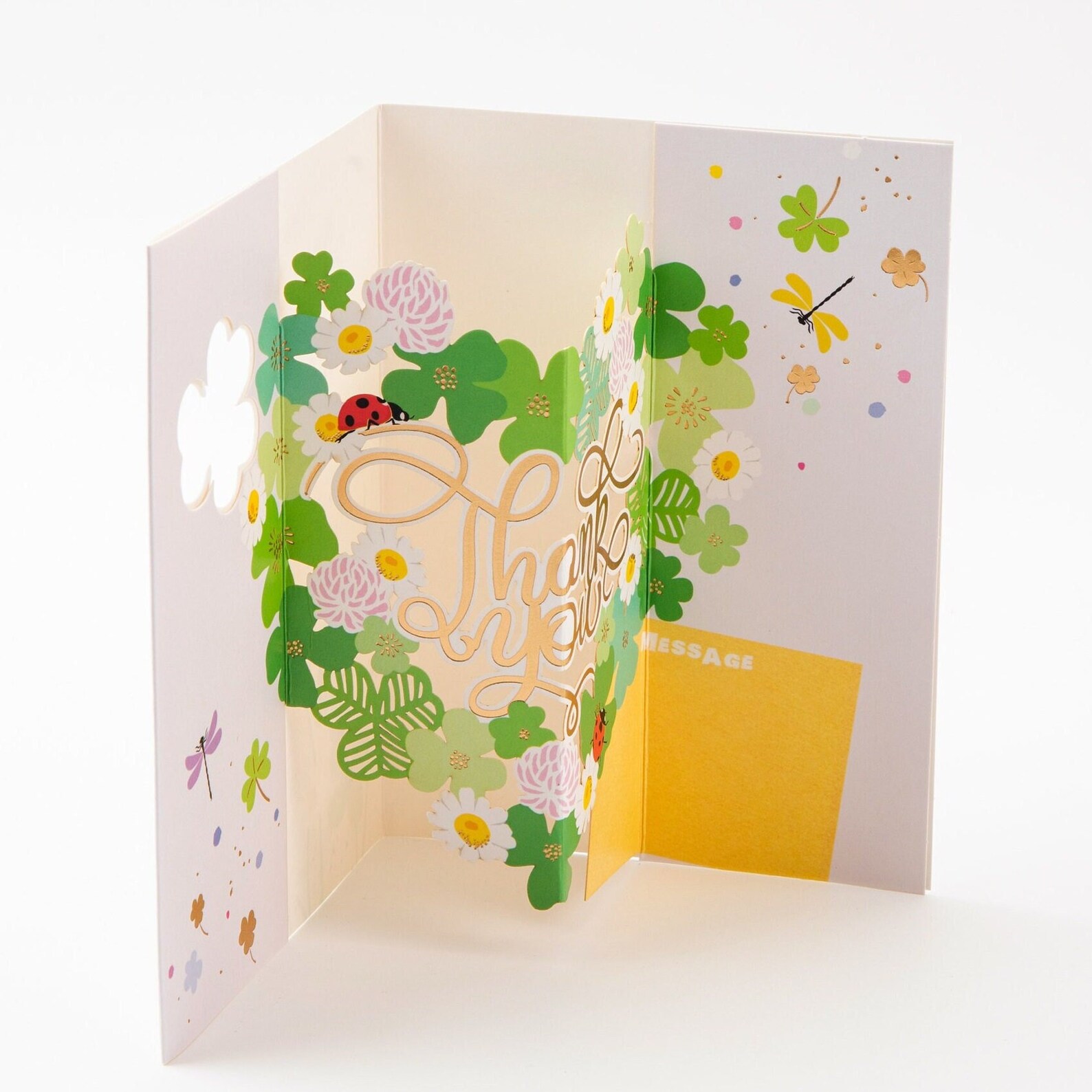 Daisy Thank You Card Clover Pop up Greeting Card Unique 3D Flower ...