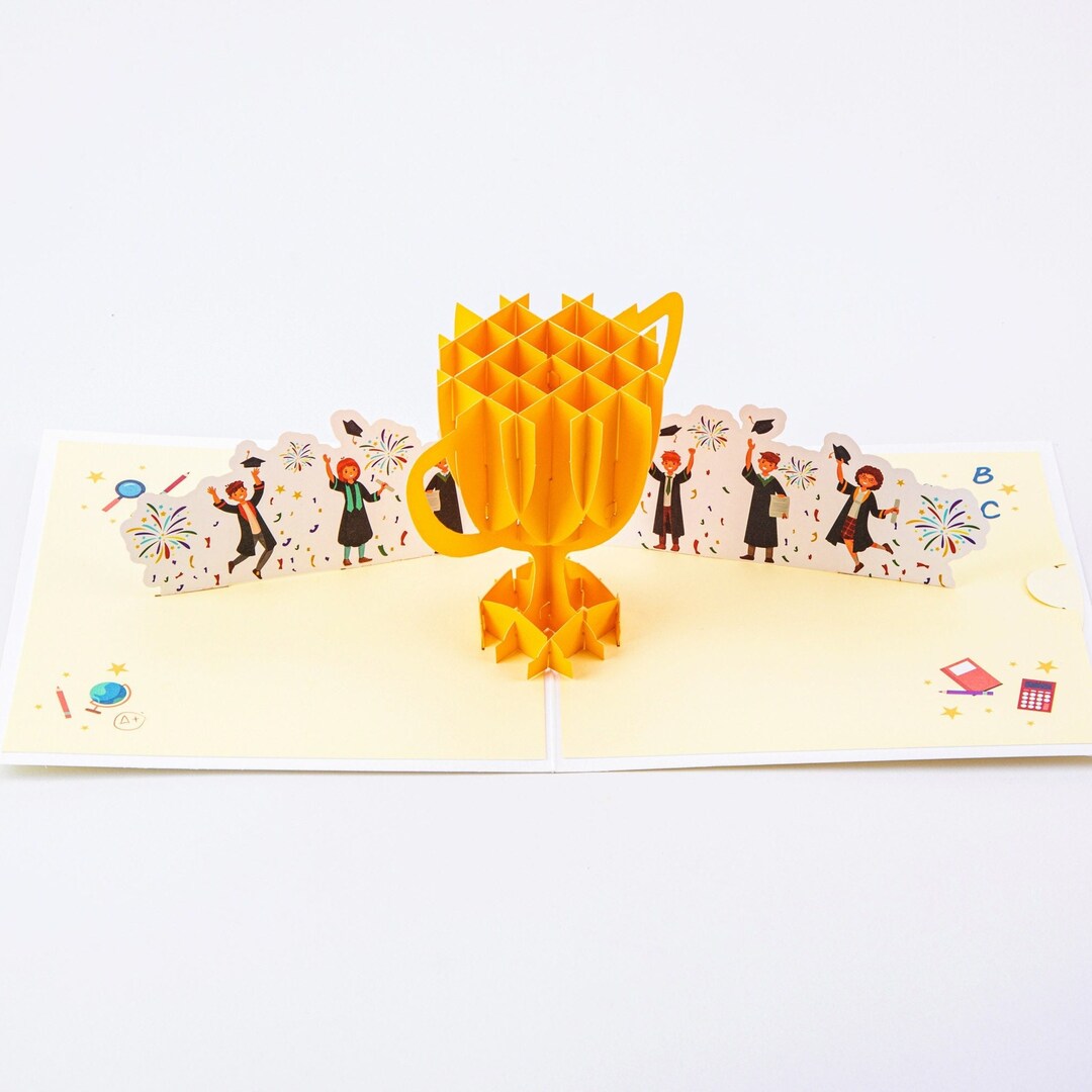 Graduation Trophy - Graduation Pop up Greeting Card With Envelope ...