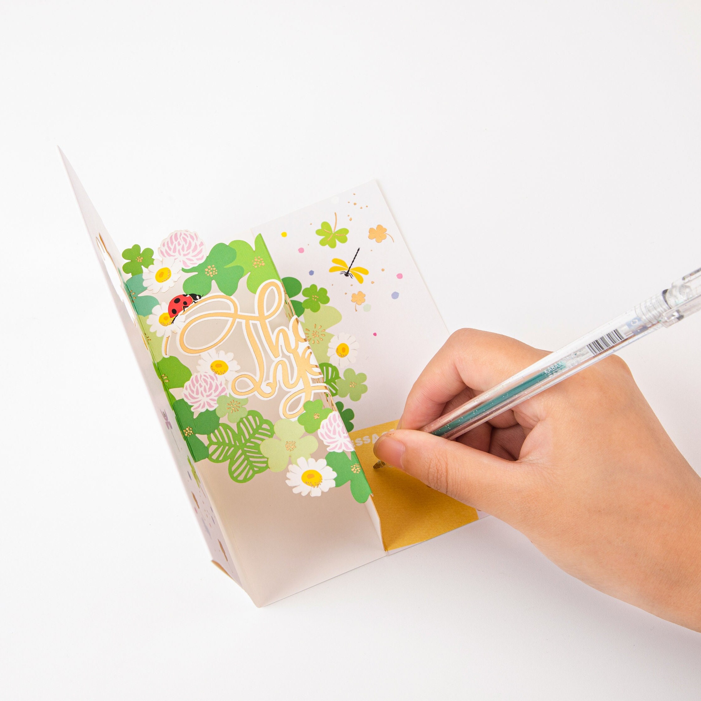 Daisy Thank You Card Clover Pop up Greeting Card Unique 3D Flower ...