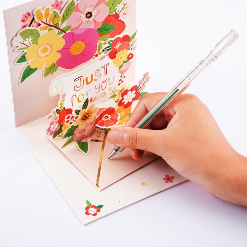 Enveloped in Blooms - Pop up Greeting Card With Envelope - Unique 3D ...