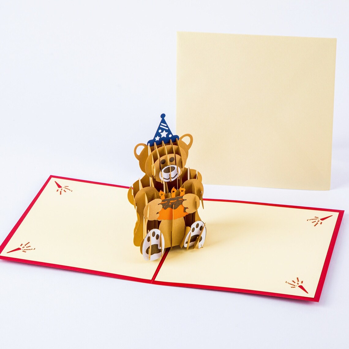 Cute Bear Birthday Popup Card - Pop up Birthday Card With Envelope ...