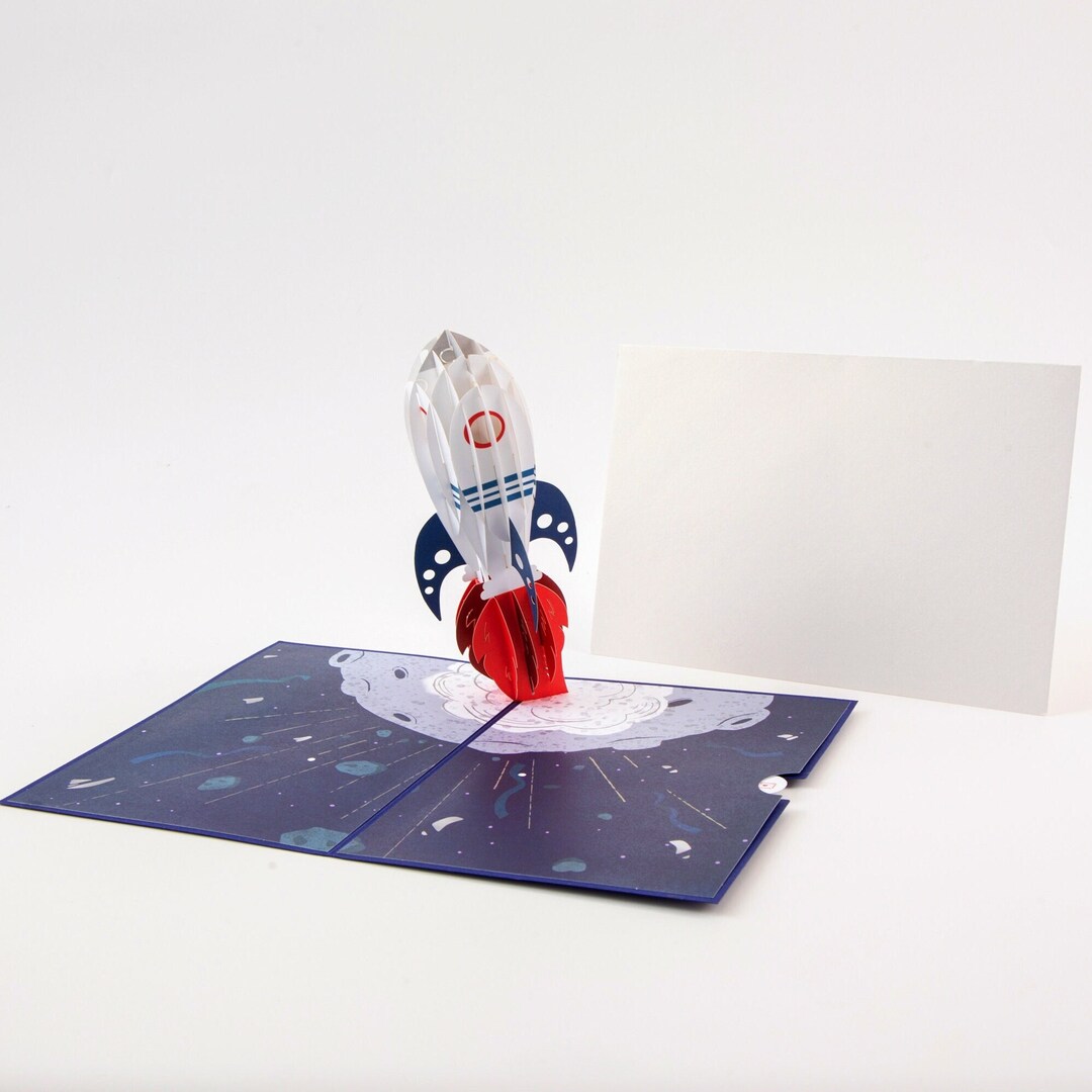 Rocket Congrats - Pop up Greeting Card With Envelope - Unique 3D ...