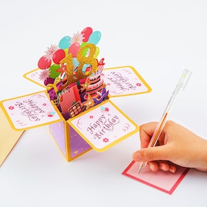 Happy 18th Birthday Surprise Box - Pop up Birthday Card With Envelope ...