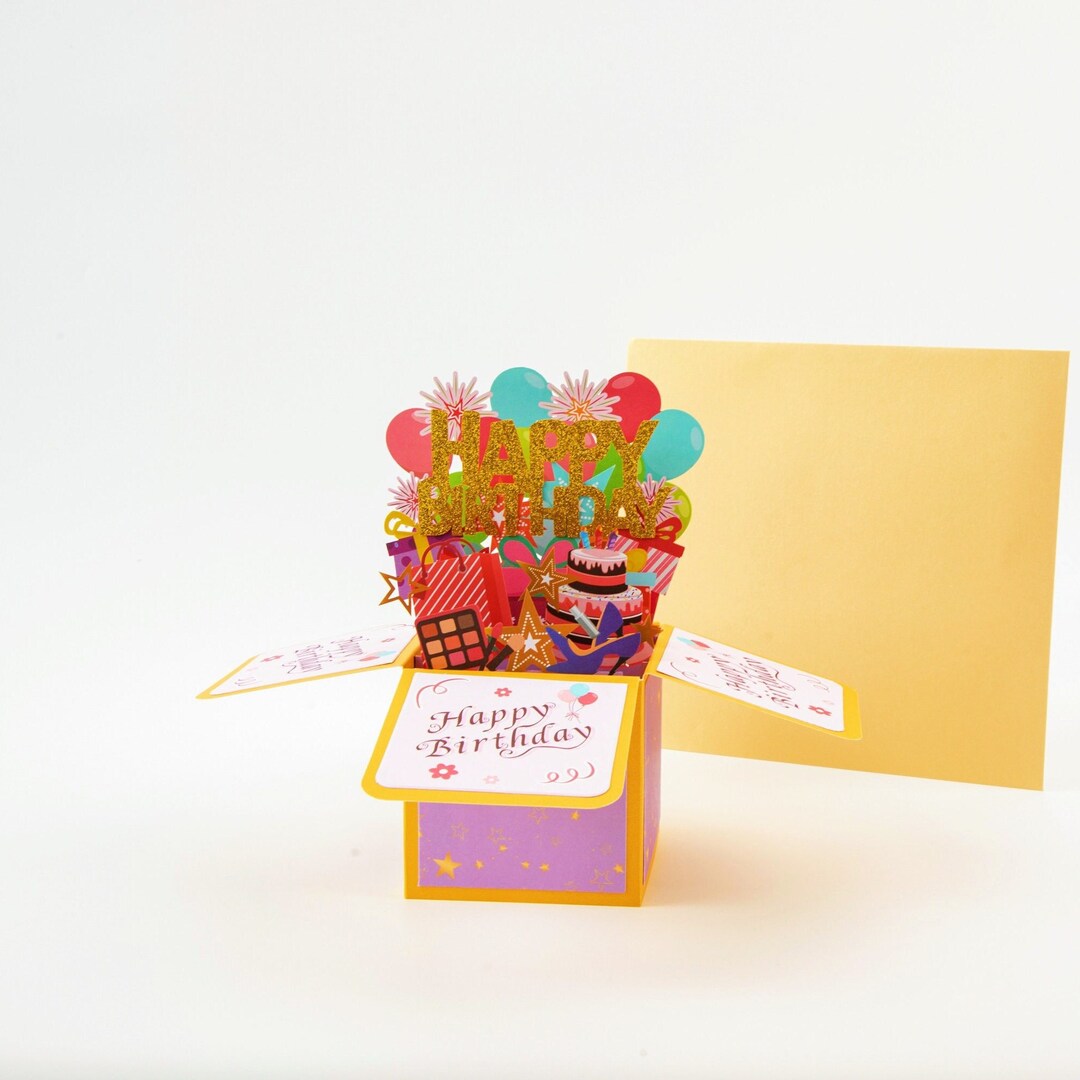 Happy Birthday Surprise Box Pop up Birthday Card With Envelope Unique ...
