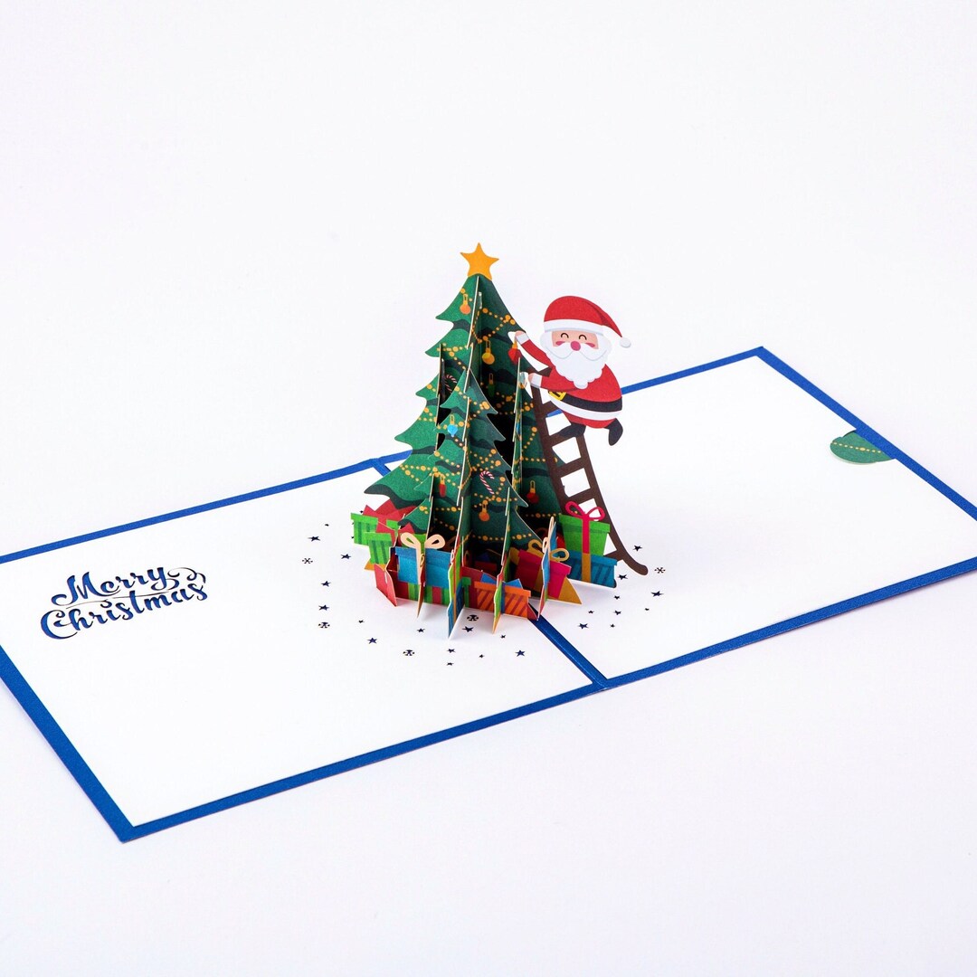 Decorating Christmas Tree - Merry Christmas Pop up Greeting Card With ...