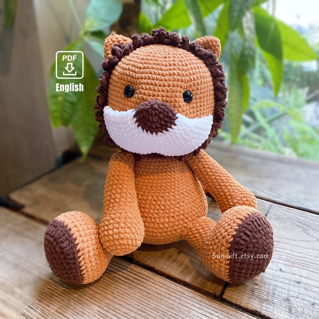 Easy Crochet Lion Pattern, Amigurumi Huggable Lions Patterns, English ...