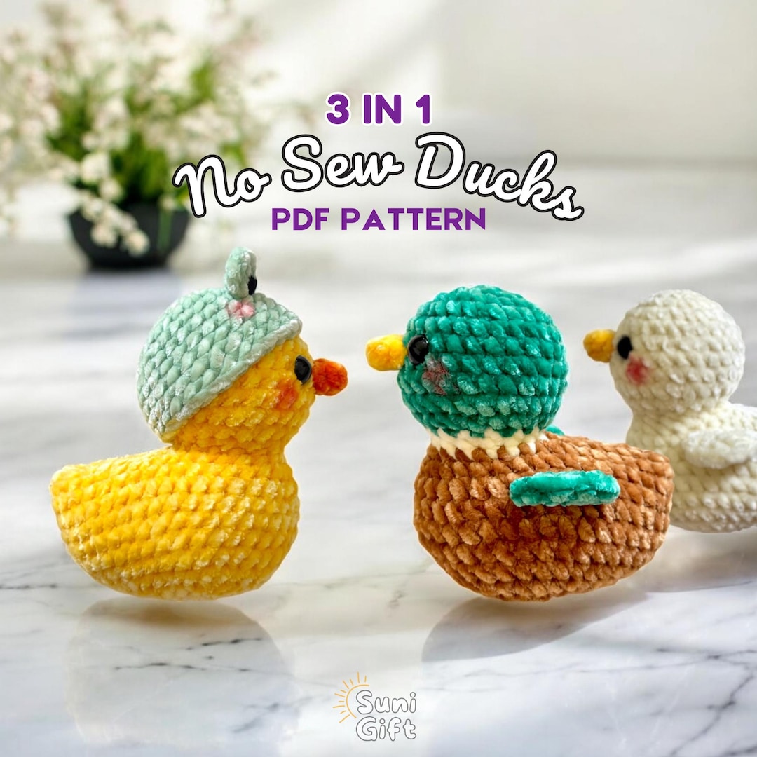 No Sew Rubber Ducky Crochet Pattern, No Sew Baby Duck Amigurumi Pattern ...