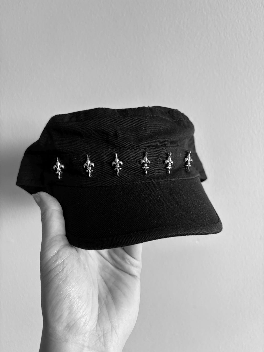 Gothic Castro Hat, Rock Style Hat, Castro Hat, Black Studded Hat ...