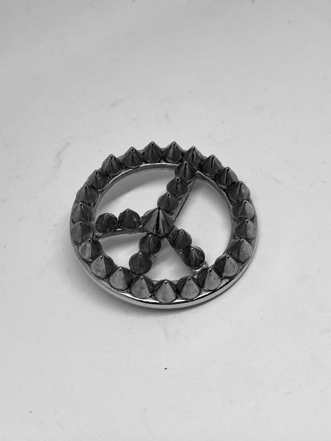 Peace Pin, Spiked Pin, Punk Pin, Plastic Brooch, Spiked Brooch, Peace ...