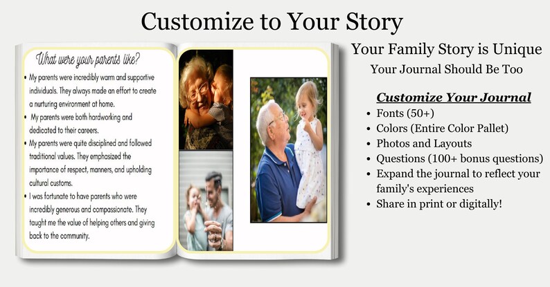 Family History Journal Template - 100% Editable & Customizable to Tell ...