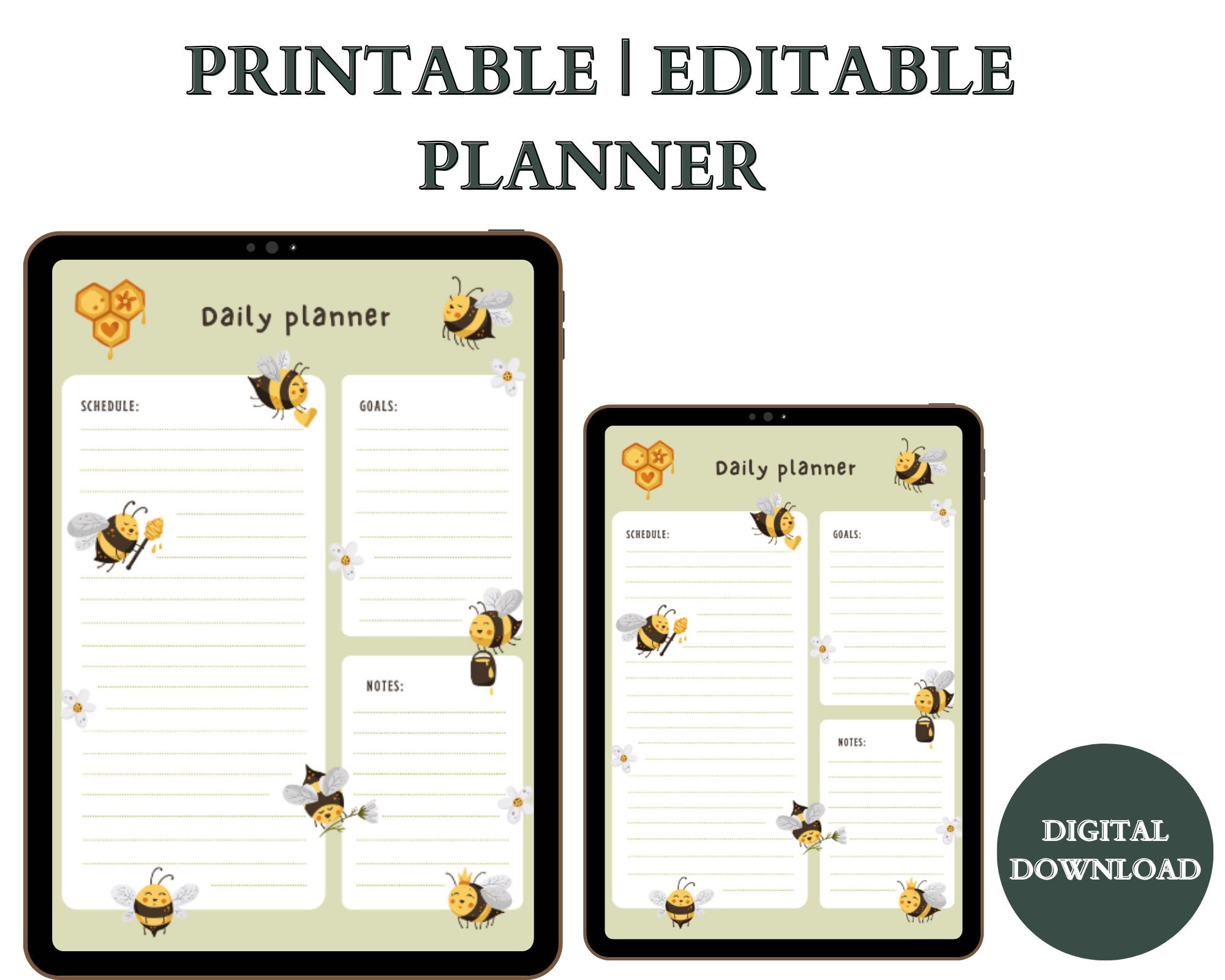 Daily Digital Planner | Printable Planner | to Do Lists | Goal Tracker ...