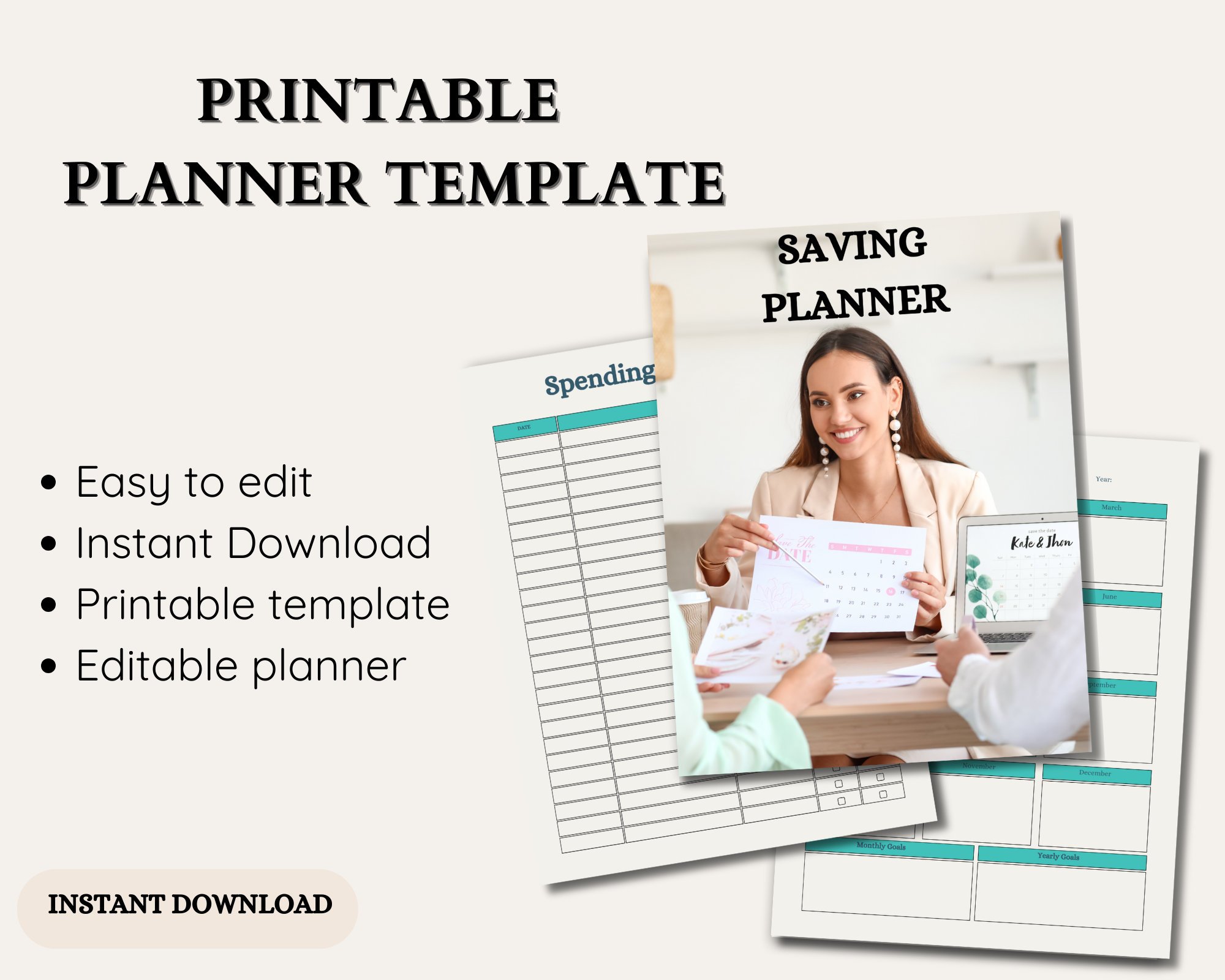 Savings Goal Planner, PDF, PDF Printable, Instant Download, Savings ...