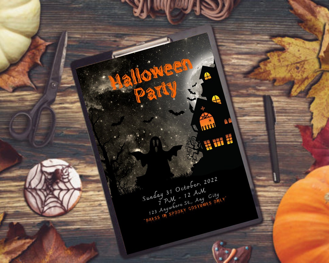 Editable Halloween Party Invitations| Instant Download| Kids and Adult ...
