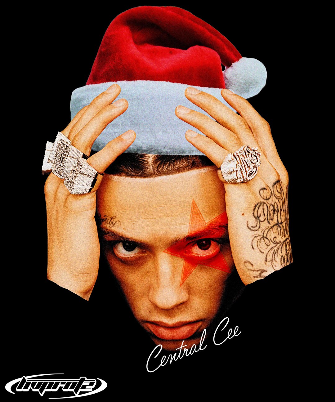 Central Cee Big Face With Santa Hat DTF Ready to Print - Etsy