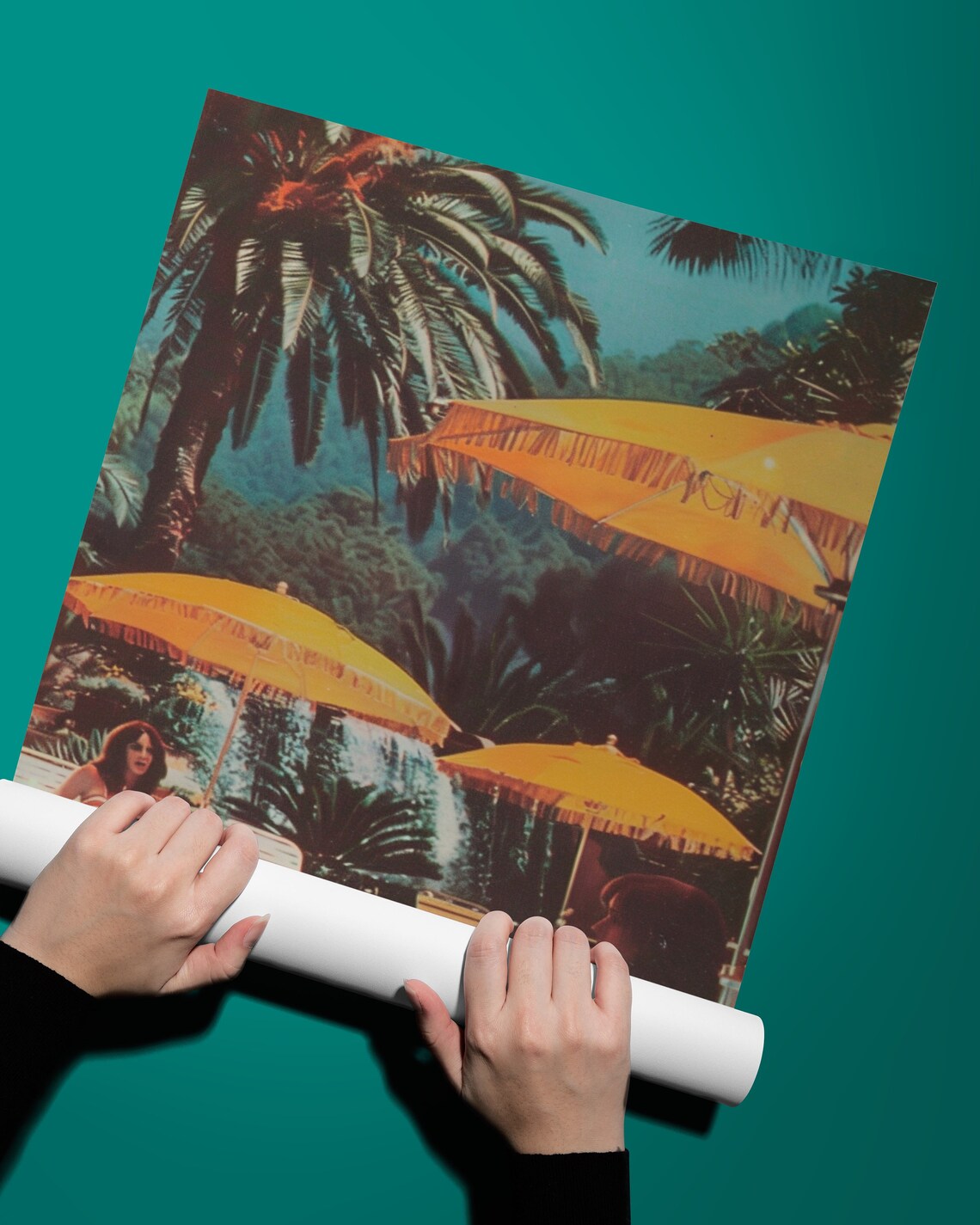 Vintage 1970s Pool Print Retro Style Holiday Art Home Decor Wall Art ...