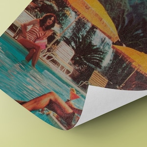 Vintage 1970s Pool Print Retro Style Holiday Art Home Decor Wall Art ...