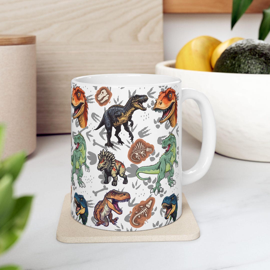 Dinosaur Mug, Kids Gift, Coffee Cup, T-rex Tea Cup, Jurassic Park ...