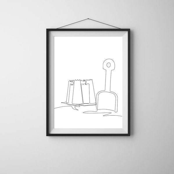 Beach Line Art - Etsy