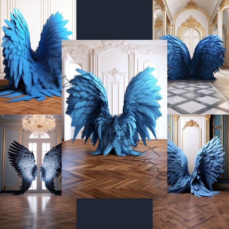 Digital Backdrops With Angel Wings for Maternity and Bridal Portraits ...