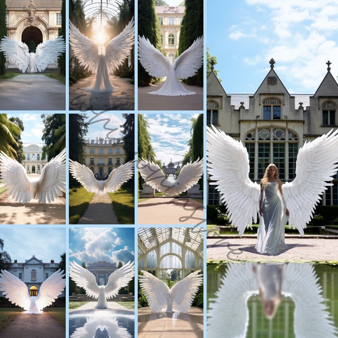 Digital Backdrops With Angel Wings for Maternity and Bridal Portraits ...