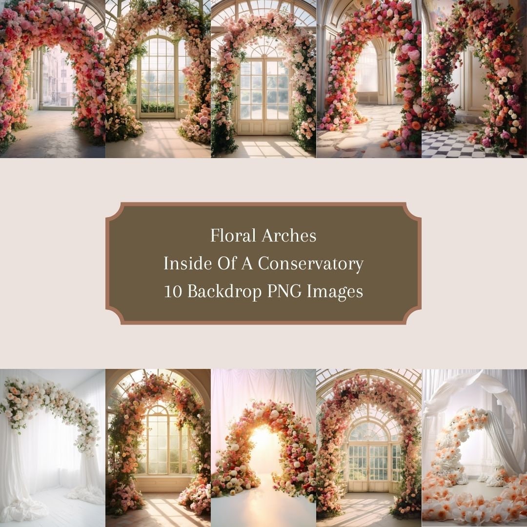 10 Digital Backdrops With Big Floral Arches for Bridal and Maternity ...