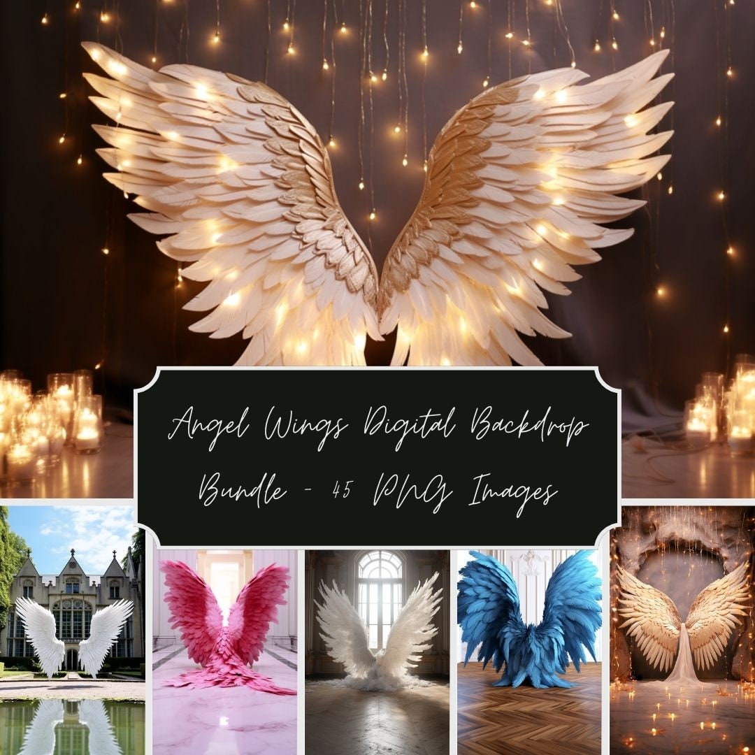 Digital Backdrops With Angel Wings for Maternity and Bridal Portraits ...