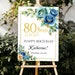 Editable Floral 80th Birthday Welcome Sign Template, Printable 80th ...