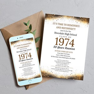 Editable Class Reunion Invitation Template, Digital High School Reunion ...