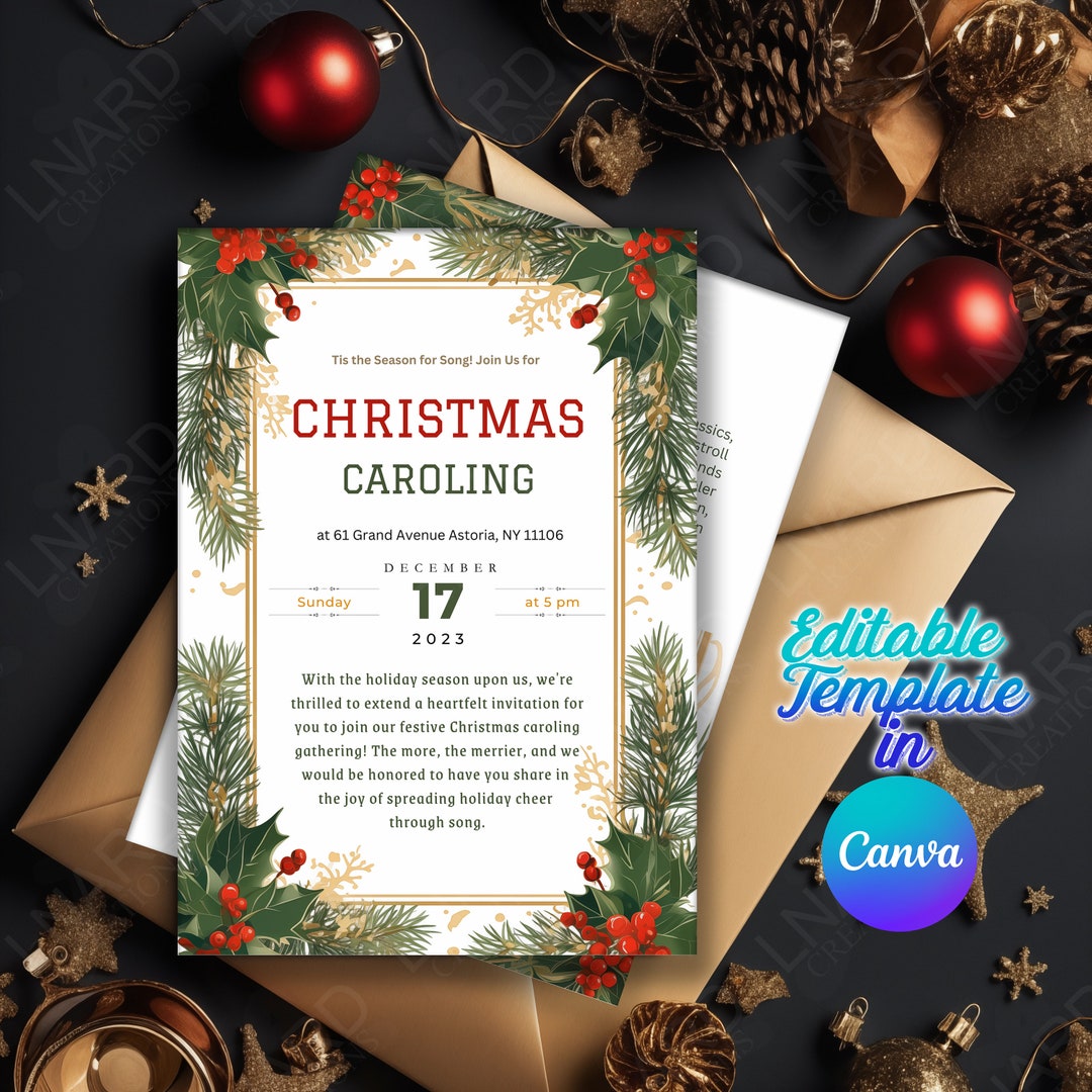 Christmas Caroling Invitation Neighborhood Christmas Caroling Invite ...