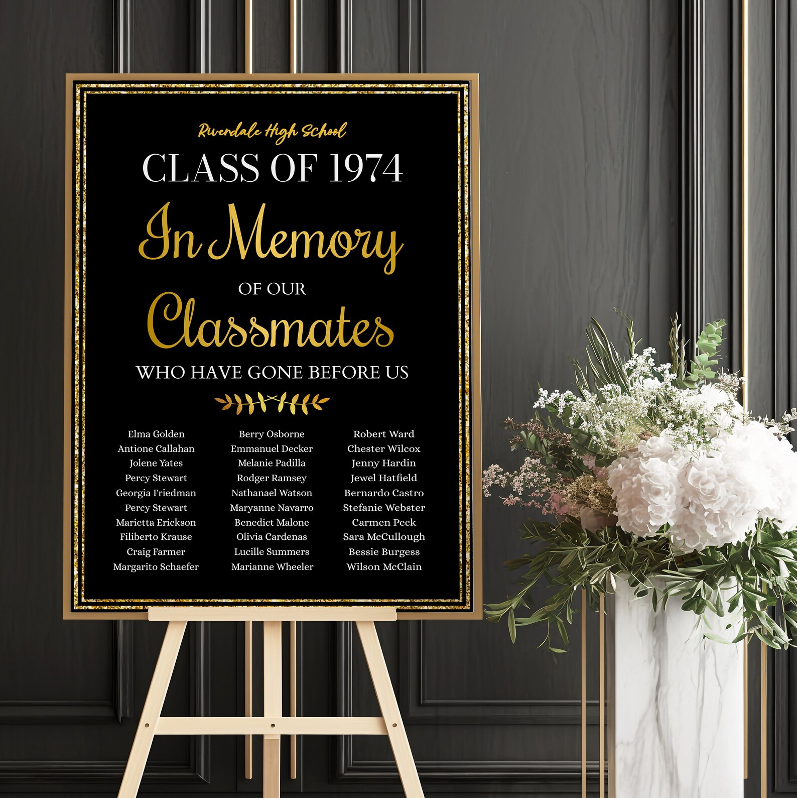 In Memory Sign for Class Reunion, Classmate Memorial for Class Reunion ...