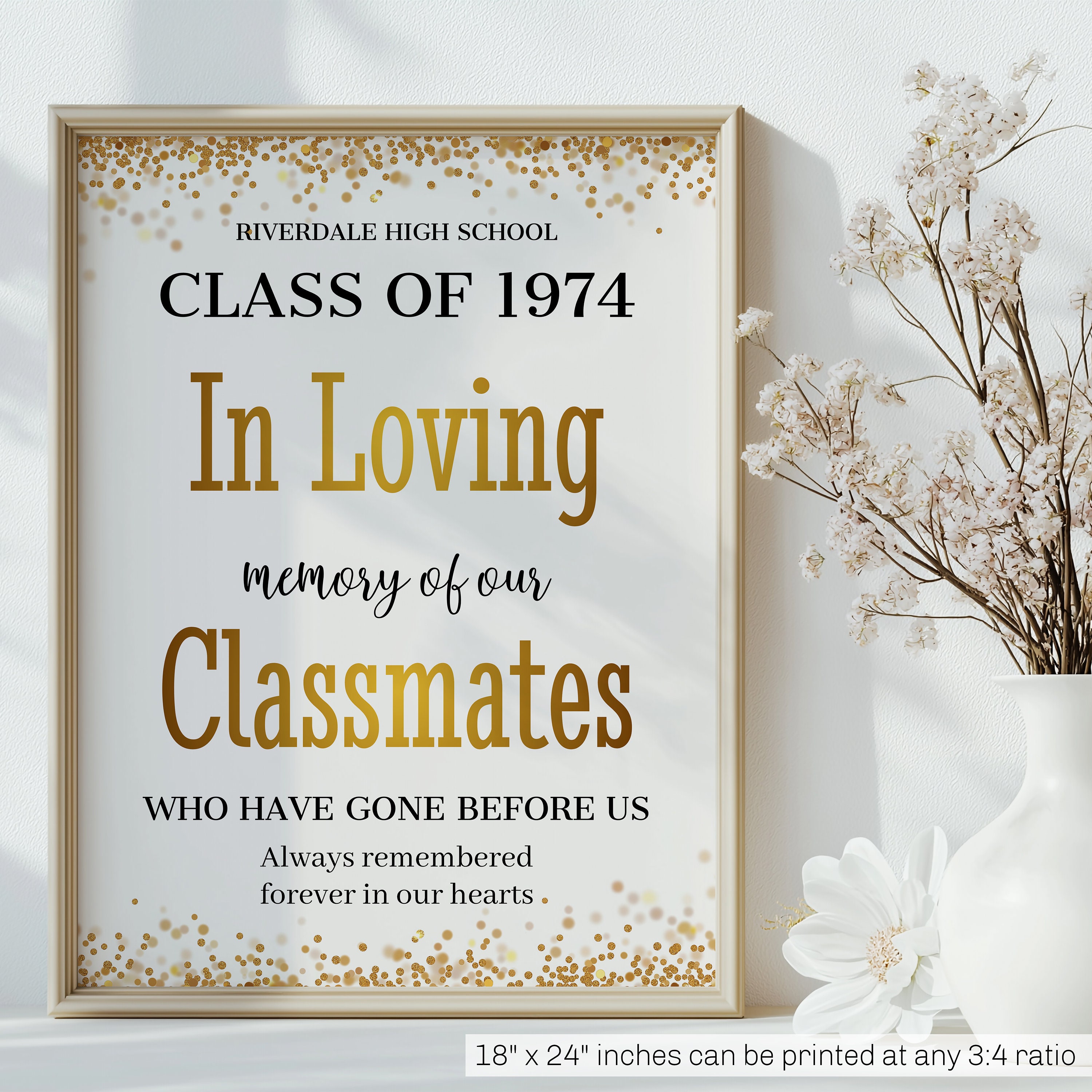 In Loving Memory Sign for Class Reunion, Classmate Memorial for Class ...