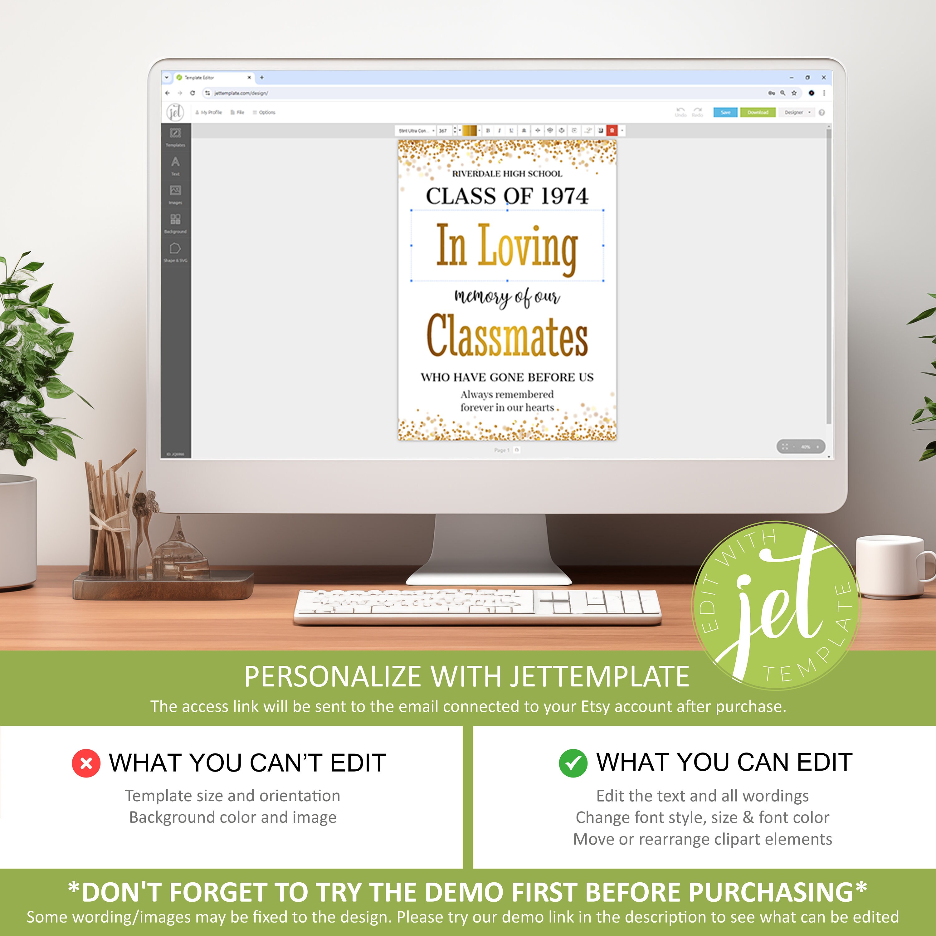 In Loving Memory Sign for Class Reunion, Classmate Memorial for Class ...