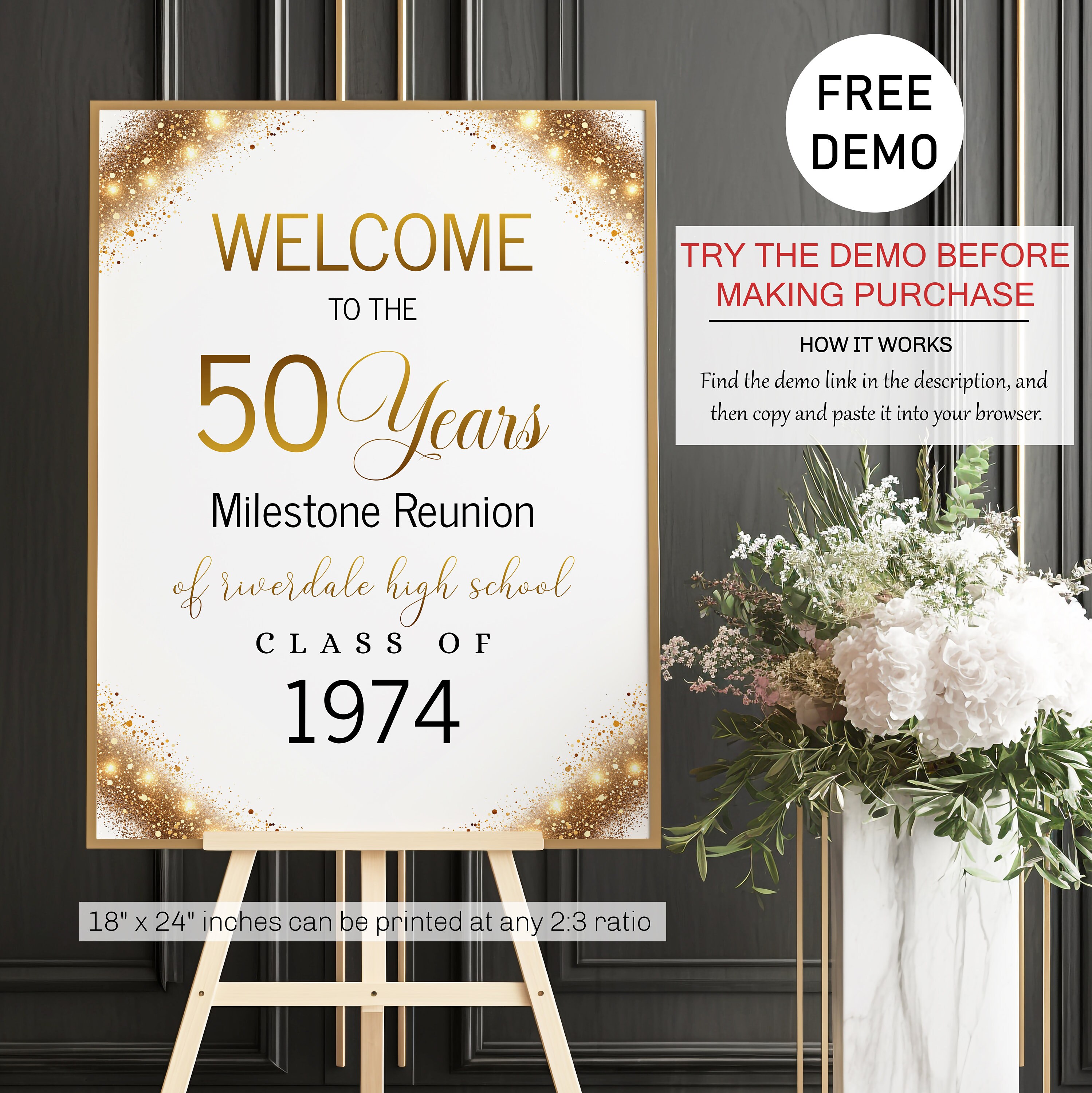 Class Reunion Welcome Sign Personalized, High School Reunion Welcome ...
