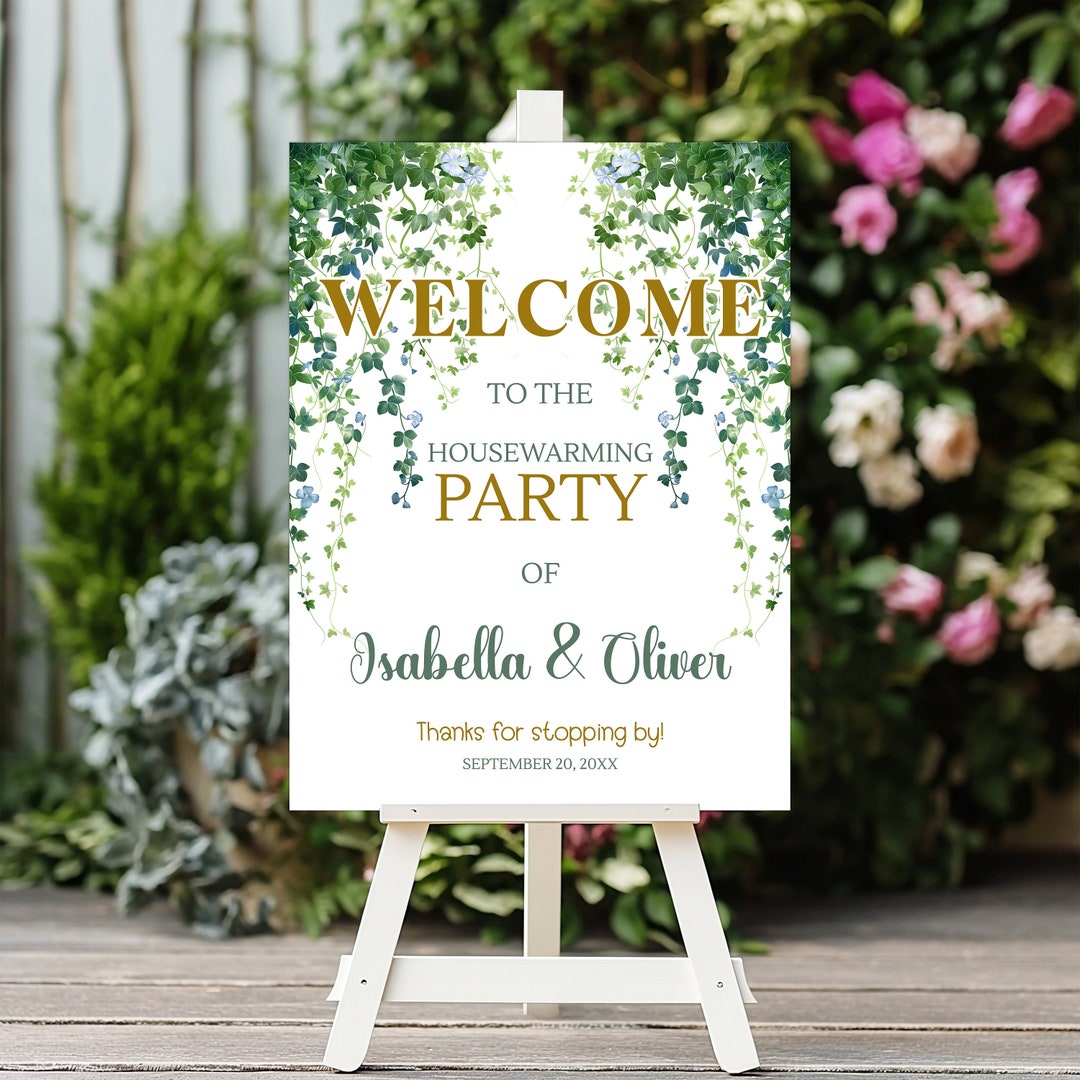 Greenery Housewarming Party Welcome Sign, Housewarming Welcome Board ...